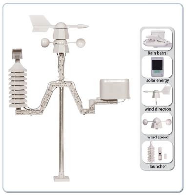 China Temperature Sensor Rain Gauge Weather Station For Indoor And Outdoor -40 To 60 ° C Range for sale