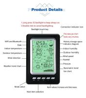 China WS3030 Solar Energy Wireless Weather Station Automatic Temperature Measurement For Outdoor for sale