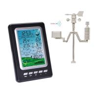 China Wifi Outdoor Data Logging Rain Gauge 433Mhz Sensor Wind Direction Wind Speed Wireless Solar Weather Station for sale