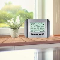 China Large Screen Solar Weather Station With Wind Speed And Direction Sensors Digital Hygrometer Clock And More for sale