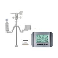 China Large Screen Solar Weather Station With Wind Speed And Direction Sensors Digital Hygrometer Clock And More for sale