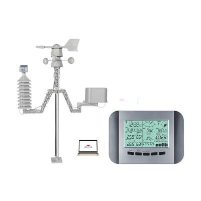 China Large Screen Solar Weather Station With Wind Speed And Direction Sensors Digital Hygrometer Clock And More for sale