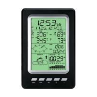China LCD Display Wireless Weather Forecast Solar Weather Station Weight 1.8kg Size 19*12.5*2.7cm for sale