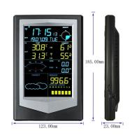 China VA Screen Outdoor Wireless WIFI Temperature Sensor Weather Station In Black And Silver for sale