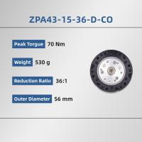 China ZBDynamiX ZPA43-15-36-D-CO Integrated Planetary Joint Actuator 70 Nm Peak Torque 36:1 Ratio OD56 mm for sale