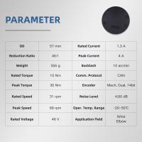 China ZBDynamiX ZPA43-10-40-D-CO Integrated Planetary Joint Actuator 57mm OD 40:1 Ratio 30 Nm Peak Torque for sale