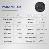 China ZBDynamiX ZPA60-10-16-D Integrated Planetary Joint Actuator 25 Nm Peak Torque 16:1 Ratio OD69 mm for sale