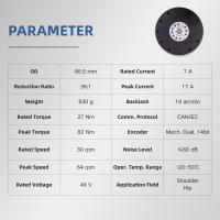 China ZBDynamiX ZPA72-10-36-D Integrated Planetary Joint Actuator 82 Nm Peak Torque 36:1 Ratio OD86.5 mm for sale