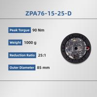 China ZBDynamiX ZPA76-15-25-D Integrated Planetary Joint Actuator 90 Nm Peak Torque 25:1 Ratio OD 85 mm for sale