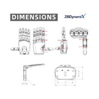 China ZBDynamiX ZDH-16D-222-N 20-DoF Dexterous Robotic Hand | 16 Active DOF, 52 N Grip Strength, CAN FD Communication for sale