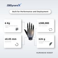 China ZBDynamiX ZDH-6D-183-T 11-DoF Dexterous Robotic Hand with Tactile Sensing | 30 kg Max Payload, ±0.05 mm Repeatability for sale