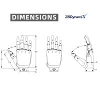 China ZBDynamiX ZDH-6D-183-T 11-DoF Dexterous Robotic Hand with Tactile Sensing | 30 kg Max Payload, ±0.05 mm Repeatability for sale