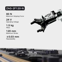 China ZBDynamiX ZAG-2F120-N Two-Finger Parallel Robotic Gripper | 80 N Gripping Force, 120 mm Stroke, ±0.03 mm Repeatability for sale