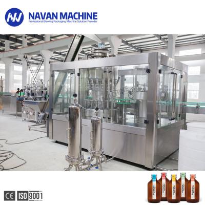 China Automatic 24 Heads Glass Bottle Liquid Kombucha Washing Filling Capping Machine for sale