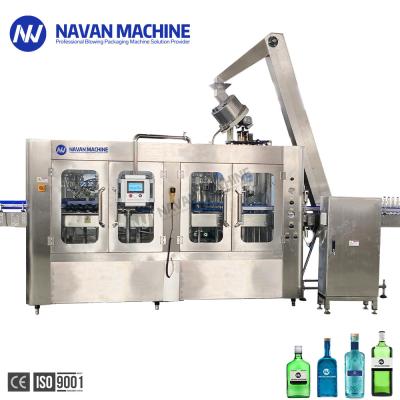 China Automatic Glass Bottle Non Gas Liquid Vodka 3 In 1 Filling Machine for sale