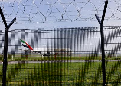 China 3D Curvy PVC Coated Welded V Mesh Security Fencing 2.5m Panel for Airport for sale