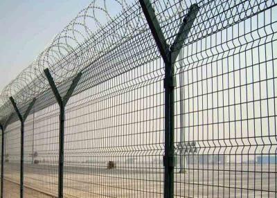 China Y Shaped Post Airport Security Fence 1030mm Height with Barbed Wire Welded Mesh for sale