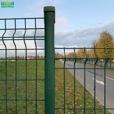 China 2430mm Tall Curved Garden Fence 3D PVC Coated Triangle Bending Welded Wire Mesh for sale