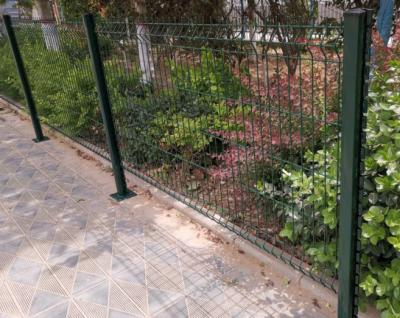 China 6ft Height V Mesh Security Fencing PVC Coated Peach Post 3D Panel for sale