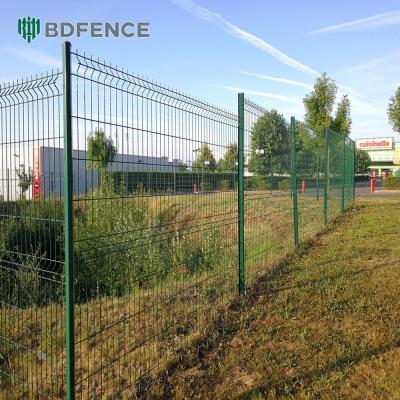 China PVC Coated 3D Curved Welded Wire Mesh Fence Panel 4mm 5mm Wire 50x100mm Mesh for sale