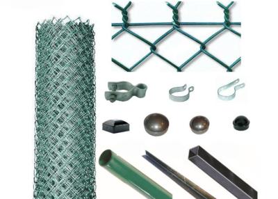 China Galvanized PVC Coated Diamond Chain Link Fence 2in Mesh 11 Gauge Anti Corrosion Zoo for sale