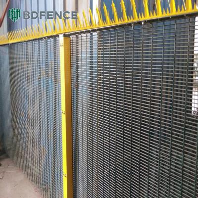 China Galvanized 358 Anti Climb Security Fence Panel 12.7x76.2mm Mesh 2.4m Height for sale