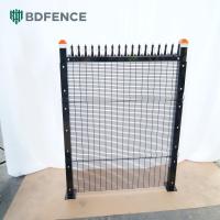 China High Protection Galvanized Black 358 Mesh 7ft High Fence Panel Anti Climb Fence with Spikes Barbed Wire for Outdoor for sale