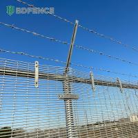 China High Protection Galvanized Black 358 Mesh 7ft High Fence Panel Anti Climb Fence with Spikes Barbed Wire for Outdoor for sale