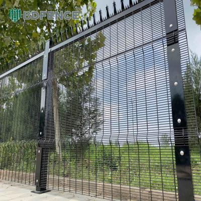 China 358 Security Fence Panel 12.7x76.2mm Mesh Anti-Climb Welded Barrier 2-6m Height for sale