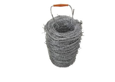China 25KG PVC Coated Barbed Wire 2 Strands 4 Points for Livestock Fence Security for sale