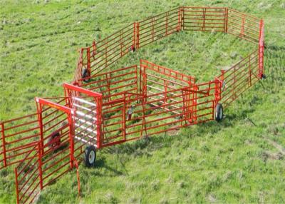 China Powder Coated Horse Fence Panels 2.1m x 1.6m 4 Rails Galvanized Livestock Corral for sale
