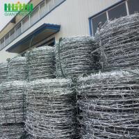 China Hot Dip Galvanized Barbed Wire 3.4mm Farm Fence 1.5cm Barb Length 10x12 BWG for sale