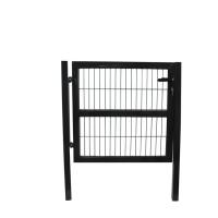 China H1m Powder Coated Wrought Iron Garden Fence Gate - 1.8m Width, 2.4m Height with Hot-Dipped Galvanized Frame for sale