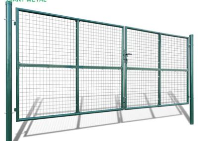 China H2.4m Expandable Metal Garden Fence Gate - 2.4m Height with Green Powder Coating and Safety Lock for sale