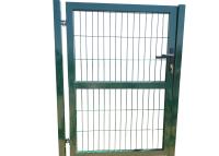 China 40x40mm Green PVC Coated Wrought Iron Side Gate with 4-6mm Wire Mesh and Safety Lock for sale