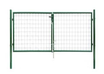 China Safety Lock Round Post Metal Garden Gate with 1.6mm Frame Thickness and 4-6mm Wire Diameter Options for sale