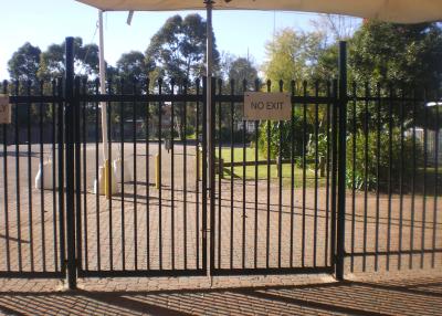 China ISO Certified Welded Wire Steel Safety Fence Door 2m to 8m Width Custom Sizes for sale