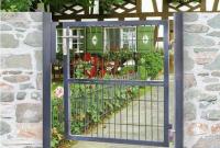 China PVC Coated Single Metal Garden Gate 50x200cm Welded Steel Fence Gate for sale