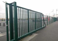 China PVC Coated Welded Metal Garden Sliding Gate 60x60mm Frame 4m Width for sale