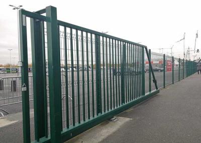 China PVC Coated Welded Metal Garden Sliding Gate 60x60mm Frame 4m Width for sale