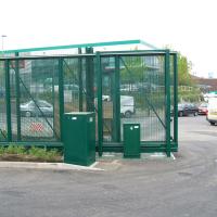China PVC Coated Sliding Outdoor Fence Gate 60x60mm Frame Welded Wire Mesh 4mm 5mm Wire for sale
