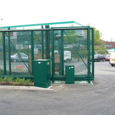 China PVC Coated Sliding Outdoor Fence Gate 60x60mm Frame Welded Wire Mesh 4mm 5mm Wire for sale