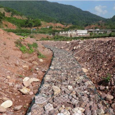 China PVC Coated Galvanized Gabion Retaining Wall 2x1x1m 8x10cm Mesh for sale