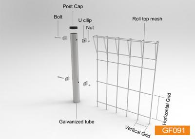 China Roll Top Welded Wire Garden Fence 2m-2.8m Length with 830mm-2030mm Height Options for sale