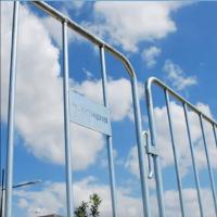China Portable Folding Aluminum Crowd Control Barrier 1.2x2.1m Steel PVC Event Fence for sale