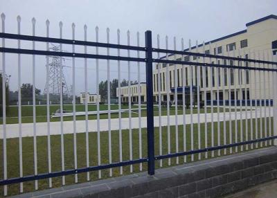 China Picket Top Steel Tubular Fence Horizontal Rails 1.8m Panel Height 2.5mm Thickness for sale