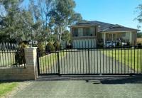 China Galvanized Steel Picket Fence Powder Coated Black 1.8m Height 2.5m Panel for sale