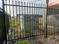 China Steel Picket Fence Panel 25x25mm Rail 40x40mm Custom Height Length Black Green for sale