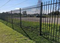 China Galvanized Steel Fence Panel 1.8x2.4m with Black Spear Top - 10 Year Warranty, Custom Sizes Available for sale