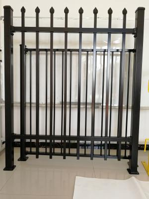 China Galvanized PVC Coated Wrought Iron Steel Fence Panel 1.8x2.4m with Spear Top for Pool and Outdoor Security for sale